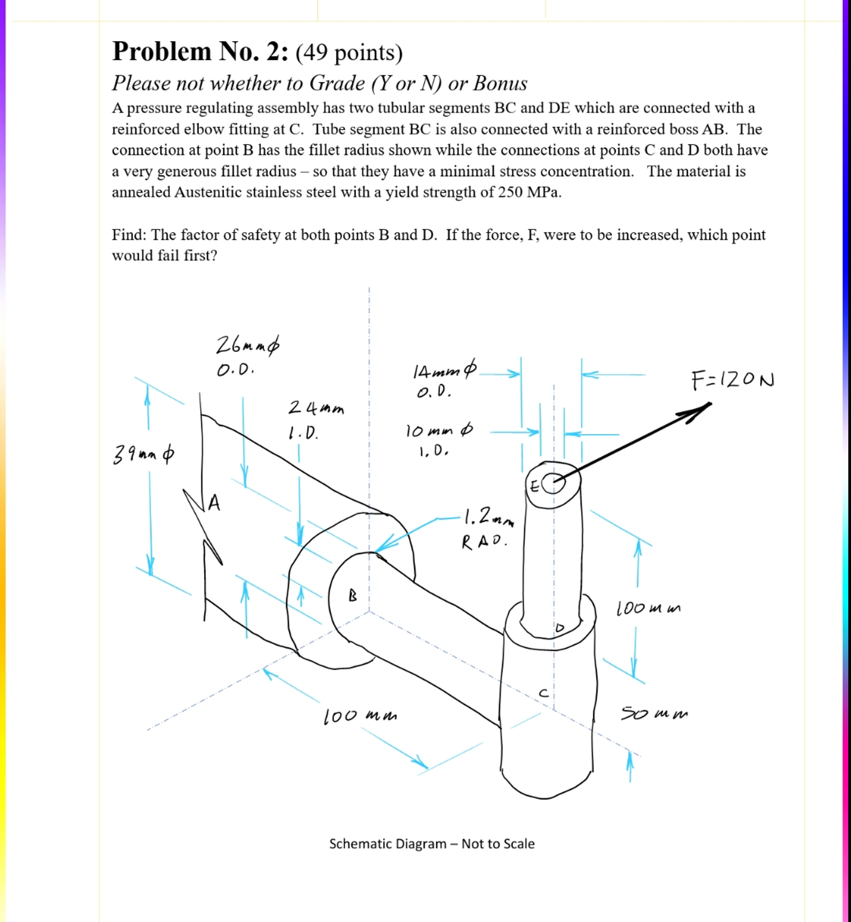 Solved Problem No. 2: (49 ﻿points)Please not whether to | Chegg.com
