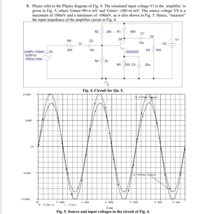 5. Please refer to the PSpice diagram of Fig. 4. The | Chegg.com