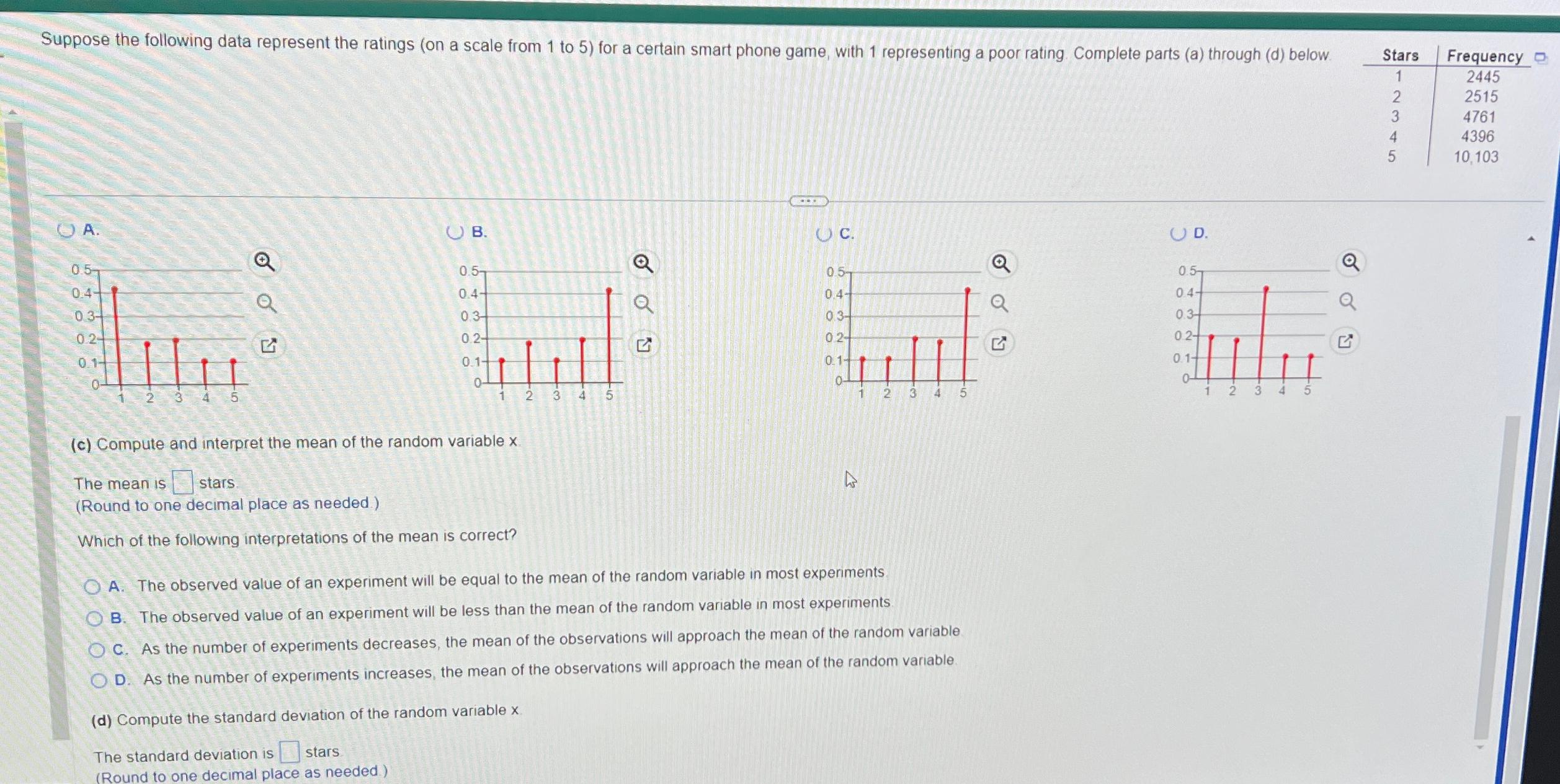 Solved Suppose the following data represent the ratings (on | Chegg.com