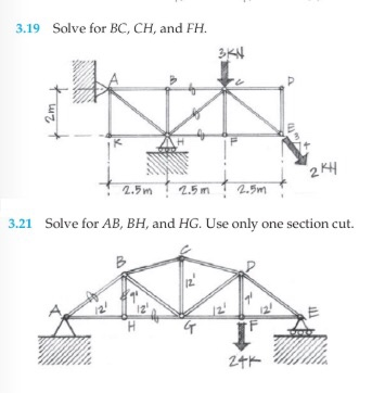 Solved 3.19 Solve for BC, CH, and FH. 361 264 2.5m 25m I | Chegg.com