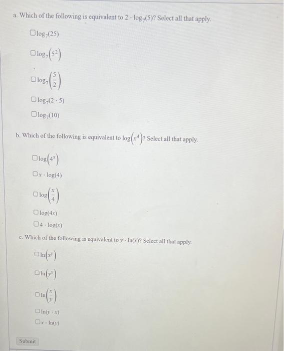 Solved 4. If log6(5)+log6(17)=log8(n) then n− b. If | Chegg.com