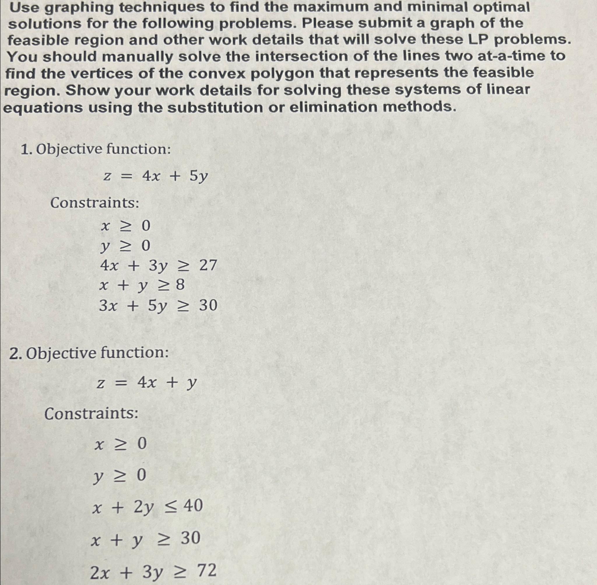 Solved Use graphing techniques to find the maximum and | Chegg.com