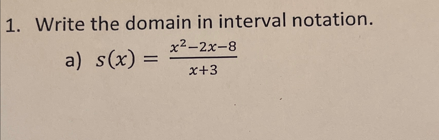 Solved Write the domain in interval | Chegg.com