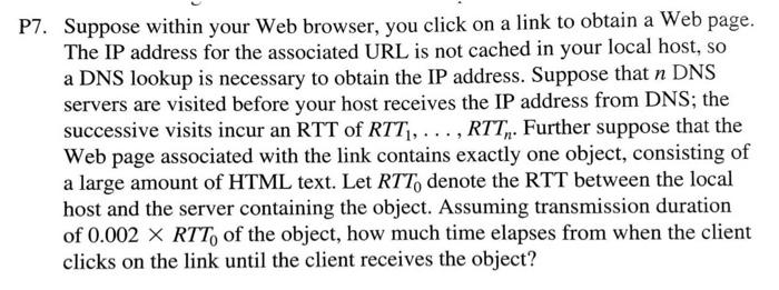 Solved 07. Suppose within your Web browser, you click on a | Chegg.com