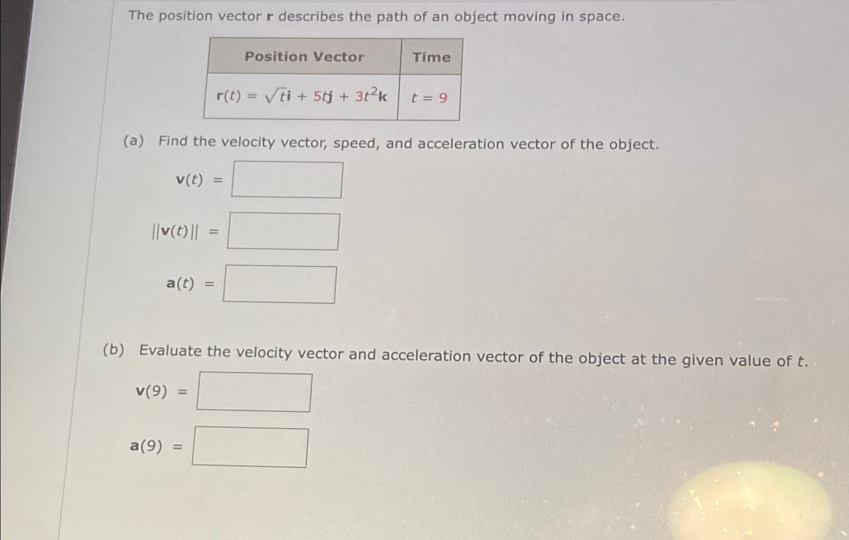 Solved The position vector r describes the path of an | Chegg.com Solved The position vector r describes the path of an | Chegg.com
