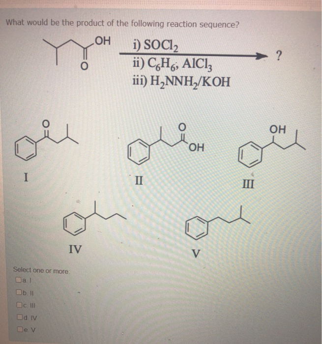 Solved What would be the product of the following reaction | Chegg.com