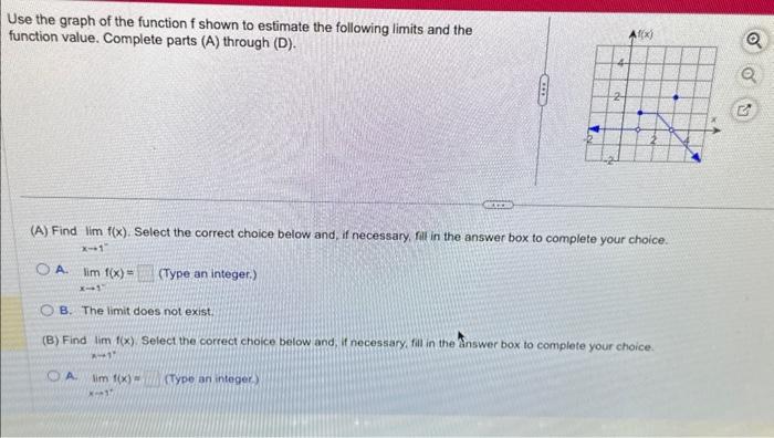 Solved Use the graph of the function f shown to estimate the | Chegg.com