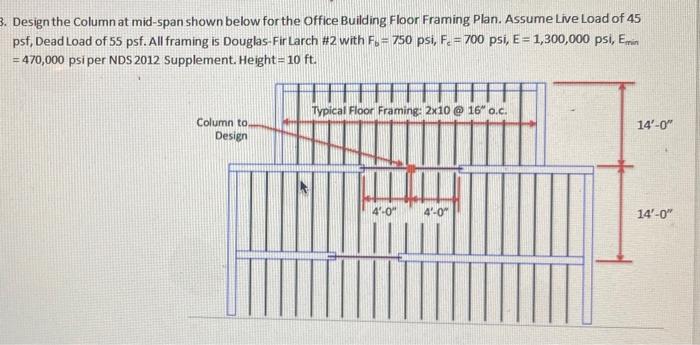 Solved 3. Design the Column at mid-span shown below for the | Chegg.com