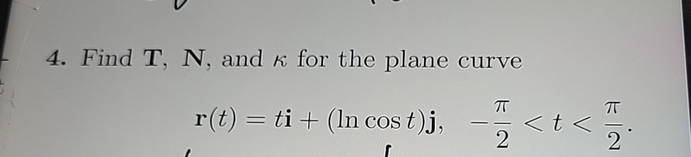 Solved Find T,N, ﻿and κ ﻿for the plane | Chegg.com