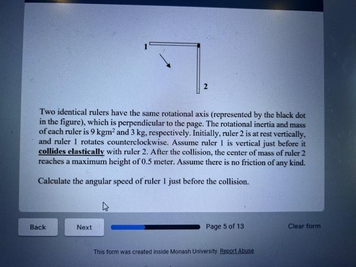 Solved Two identical rulers have the same rotational axis | Chegg.com