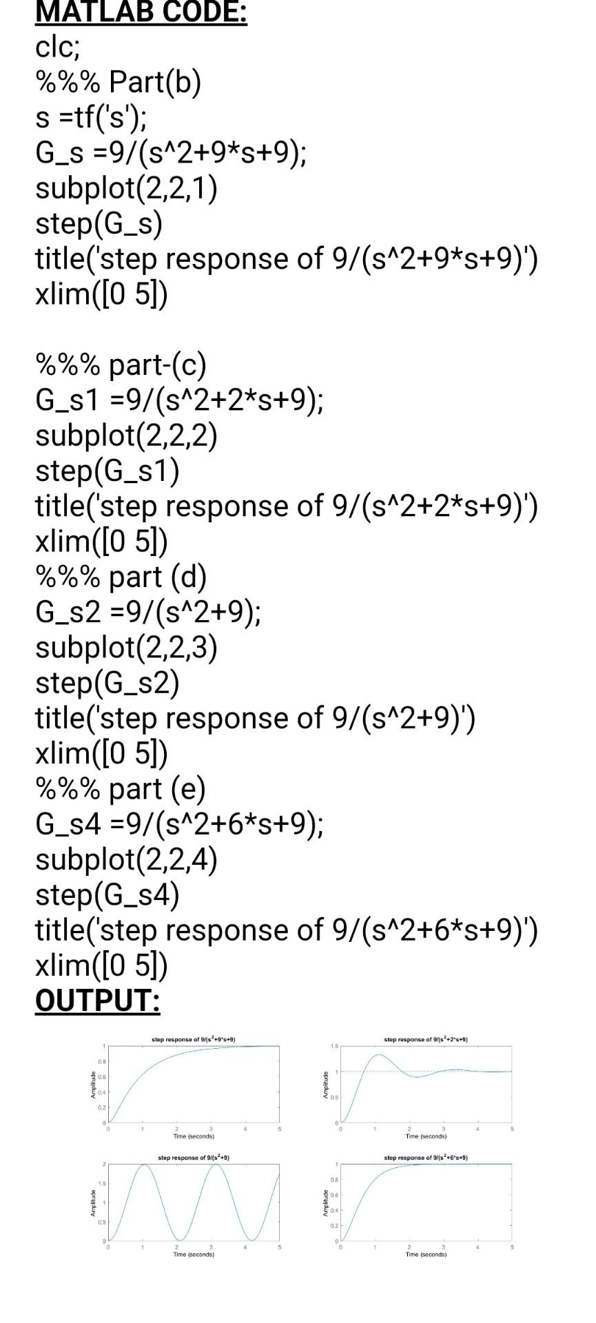 Solved Matlab Code Clc Partb Stf S