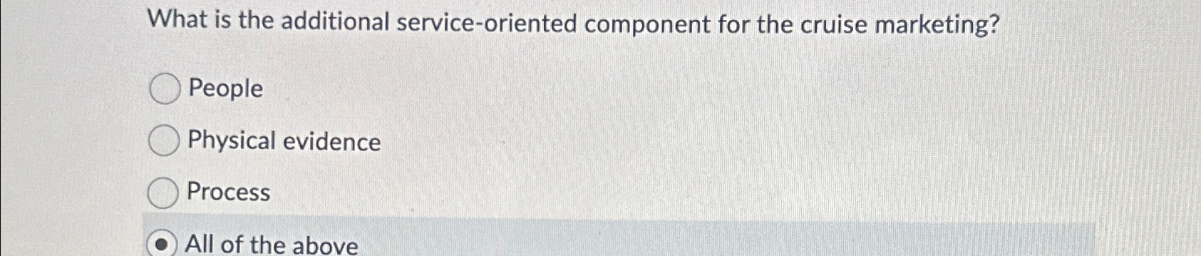 Solved What Is The Additional Service Oriented Component For