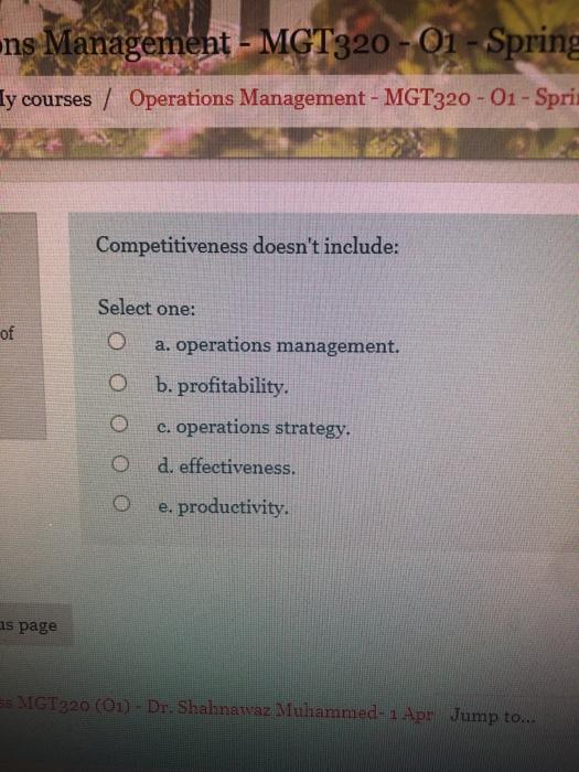 Solved ns Management - MGT320 - 01 - Spring ly courses / | Chegg.com