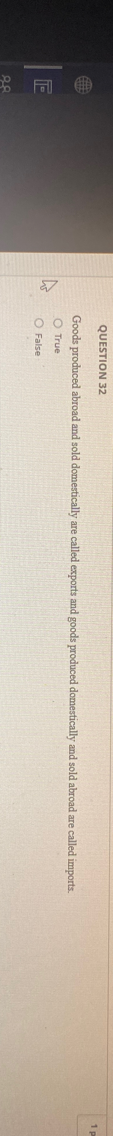 Solved QUESTION 32Goods produced abroad and sold | Chegg.com