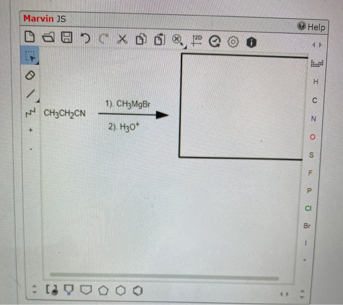 Solved Marvin JS Help Do@cx @oo 1). CH3MgBr N CH3CH2CN 2). | Chegg.com