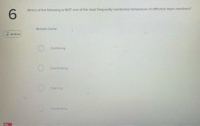 Solved The lowest level of task interdependence is: 1 1. | Chegg.com