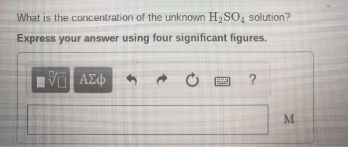 Solved A 25.00 mL sample of an H2SO4 solution of unknown | Chegg.com