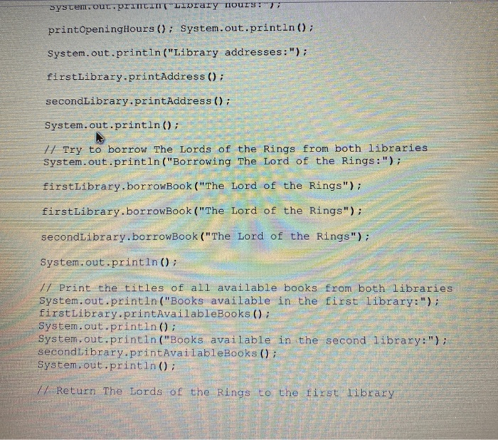 Solved Question 2: Implement Library (60 marks) (LO4, LOS, | Chegg.com