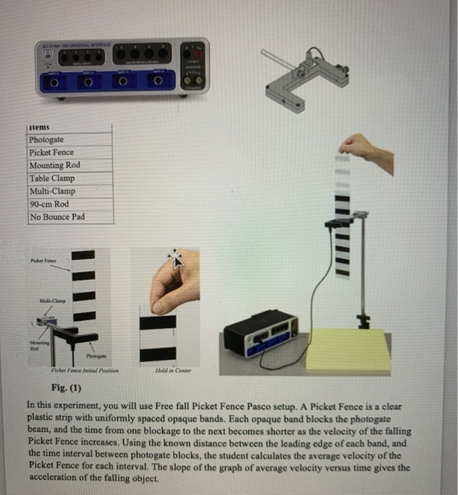 Solved Free Fall of Objects Acceleration Due to Gravity | Chegg.com