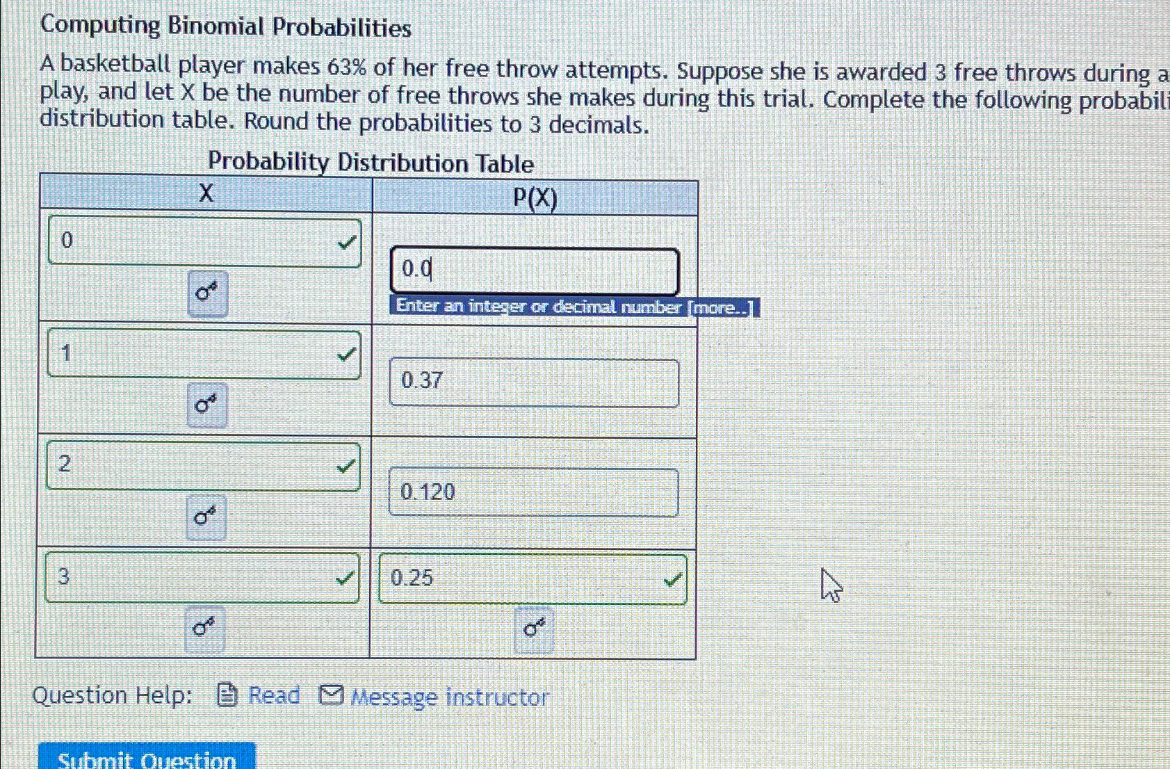 Solved Computing Binomial ProbabilitiesA basketball player | Chegg.com