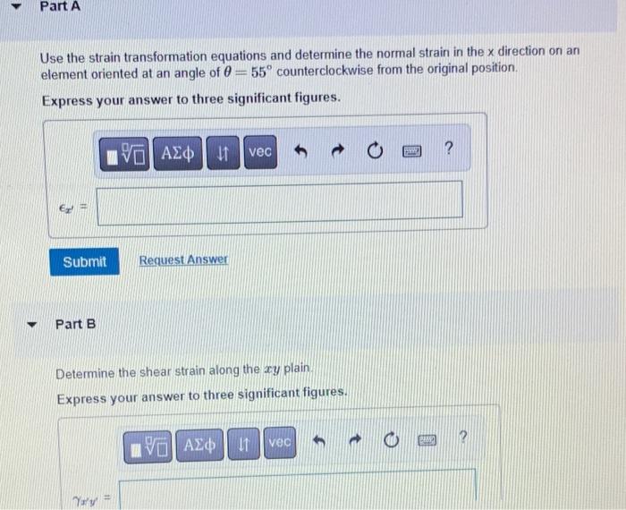 Solved The state of strain at the point on the pin leaf has | Chegg.com