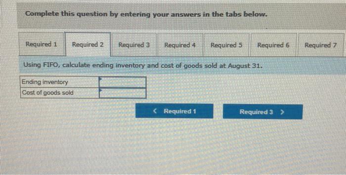 Solved For the specific identification method, the August 4 | Chegg.com