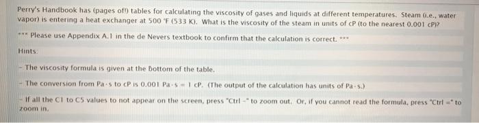 Perry's Handbook has (pages ofl) tables for | Chegg.com