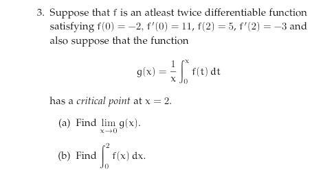 Solved Suppose that f ﻿is an atleast twice differentiable | Chegg.com