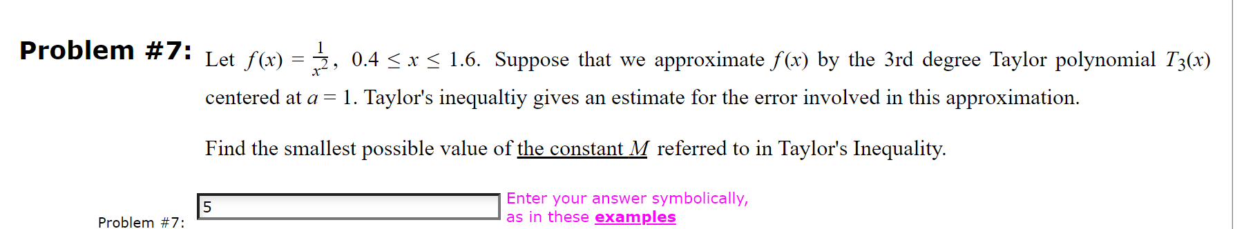 Solved Problem #7: Let f(x)=1x2,0.4≤x≤1.6. ﻿Suppose that we | Chegg.com