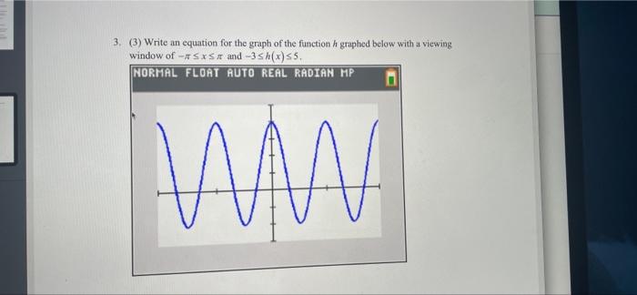Solved 3. (3) Write an equation for the graph of the | Chegg.com