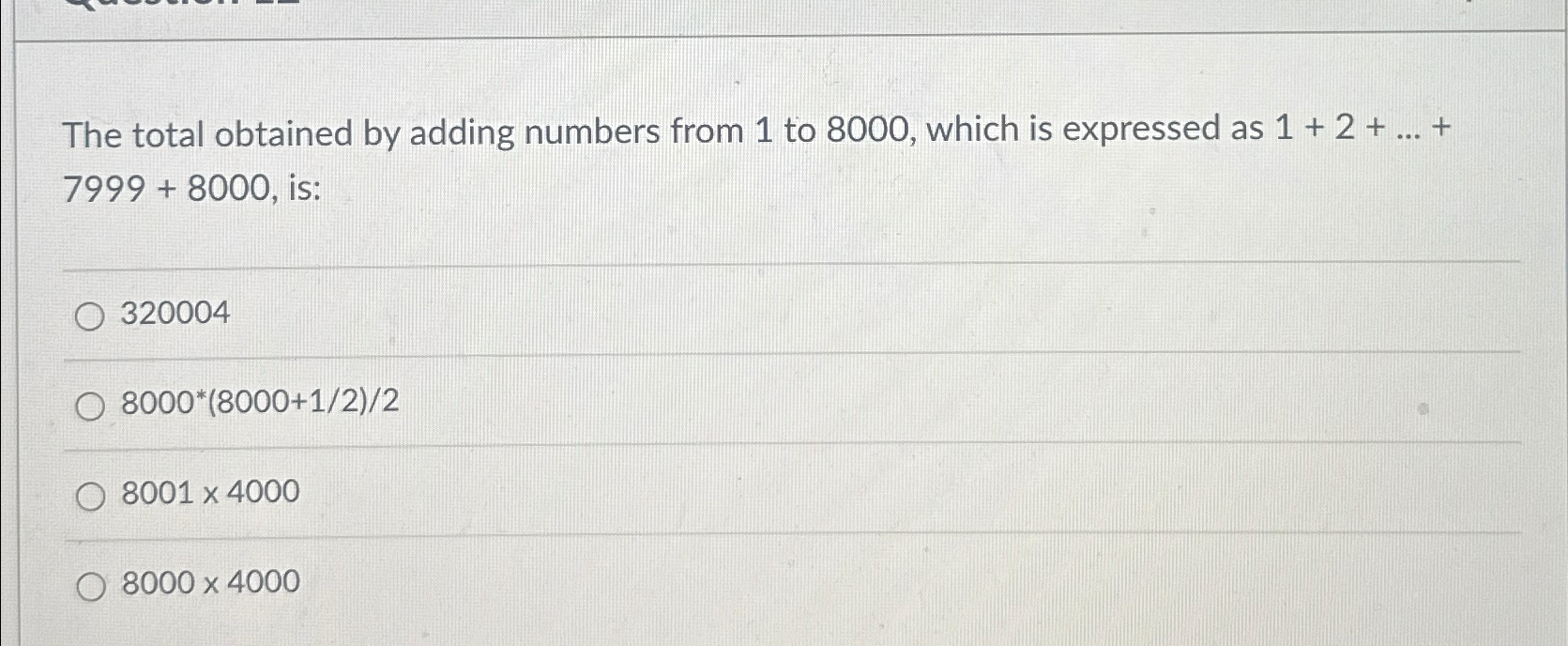 Solved The total obtained by adding numbers from 1 ﻿to | Chegg.com