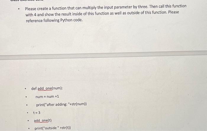 Solved Please create a function that can multiply the input | Chegg.com