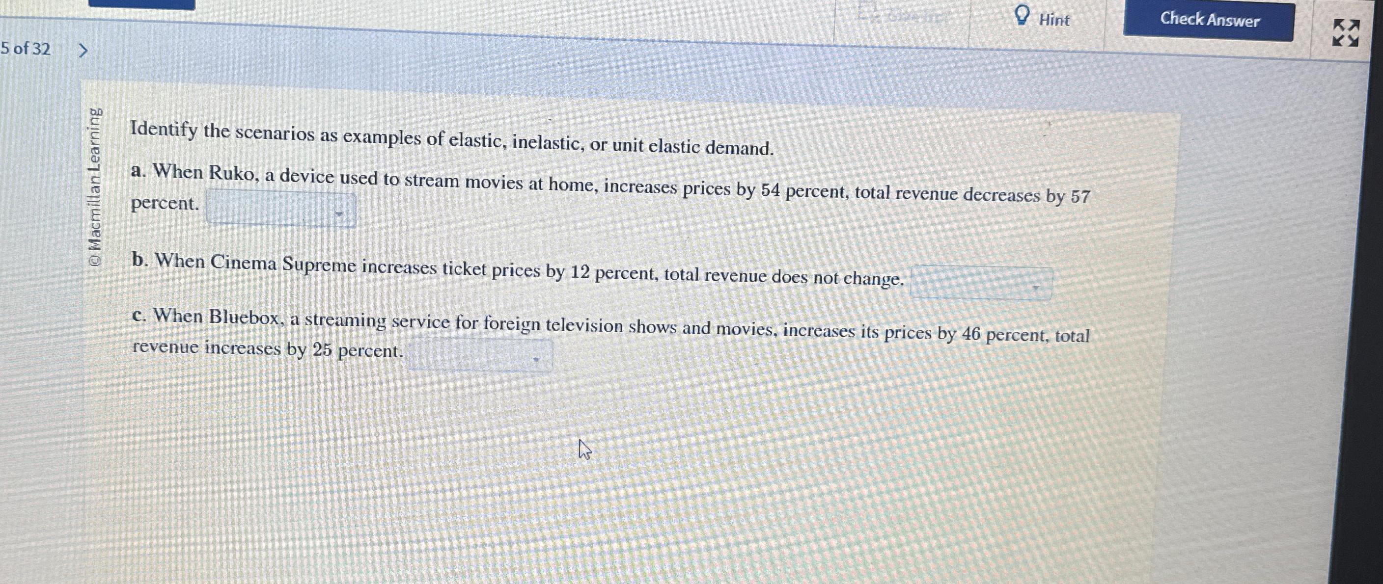 Solved 5 ﻿of 32Identify the scenarios as examples of | Chegg.com