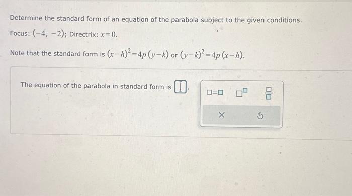 Solved Determine the standard form of an equation of the | Chegg.com