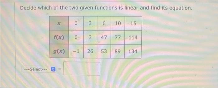 Solved Decide which of the two given functions is linear and | Chegg.com
