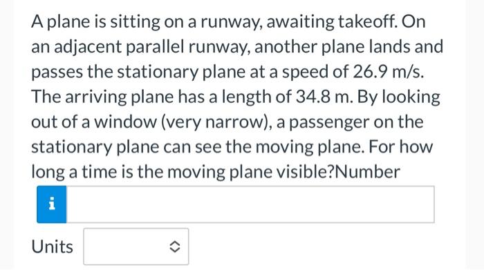 Solved A plane is sitting on a runway, awaiting takeoff. On | Chegg.com