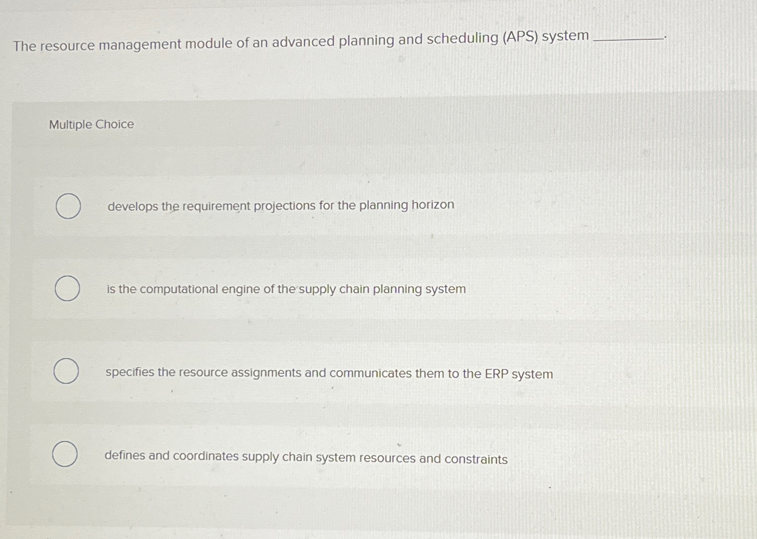 Solved The resource management module of an advanced | Chegg.com