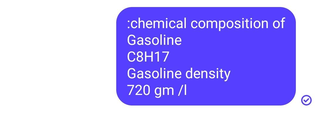 :chemical composition of Gasoline C8H17 Gasoline | Chegg.com