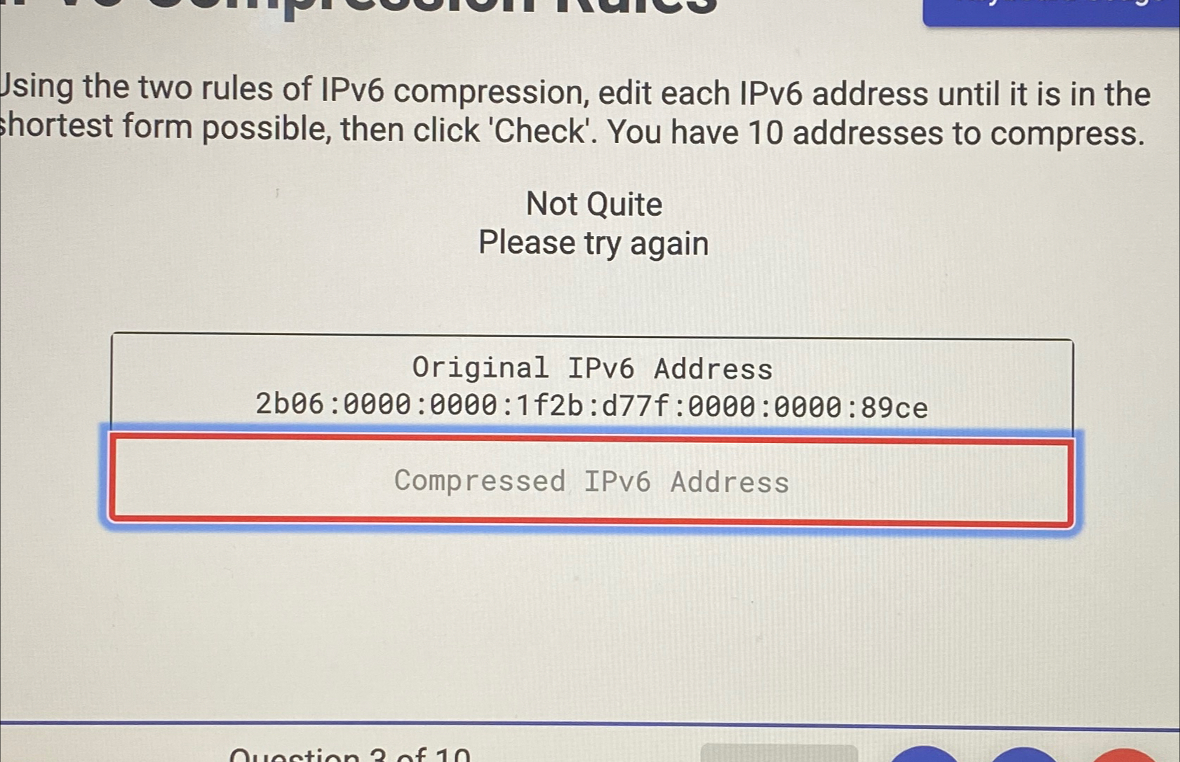 Solved Jsing the two rules of IPv6 ﻿compression, edit each | Chegg.com