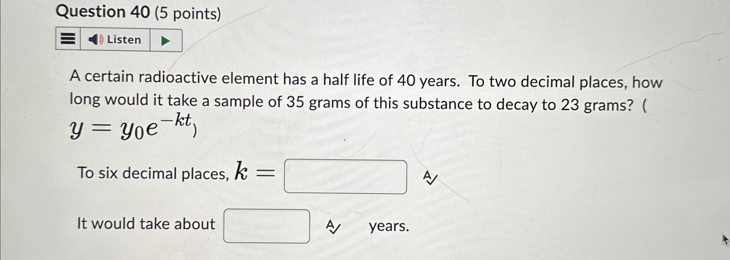 Solved Question 40 5 ﻿pointslistena Certain Radioactive 6917