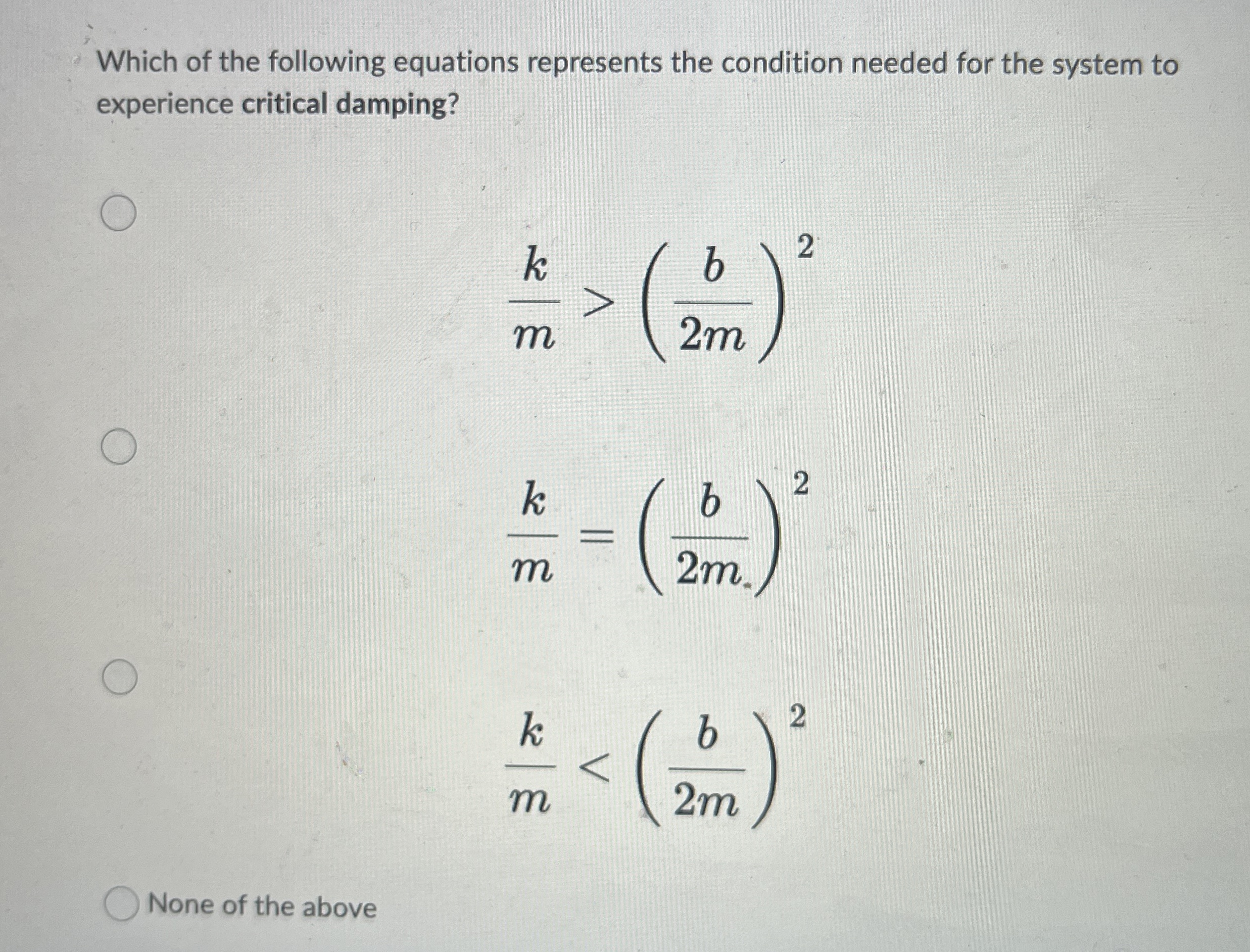 Solved Which of the following equations represents the | Chegg.com