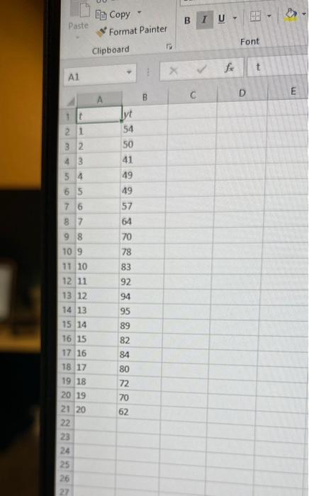 Solved EAㅡㅂㅇpy - Format Painter Font Clipboard x A1. 21.54 | Chegg.com