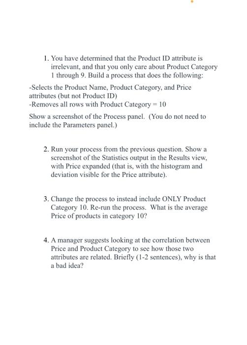 Solved 1. You have determined that the Product ID attribute | Chegg.com