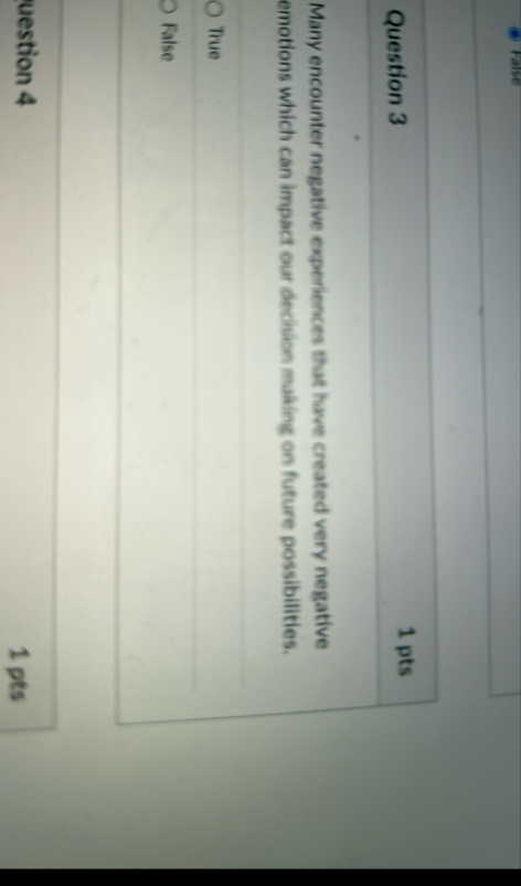 Solved FalseQuestion 31 ﻿ptsMany encounter negative | Chegg.com