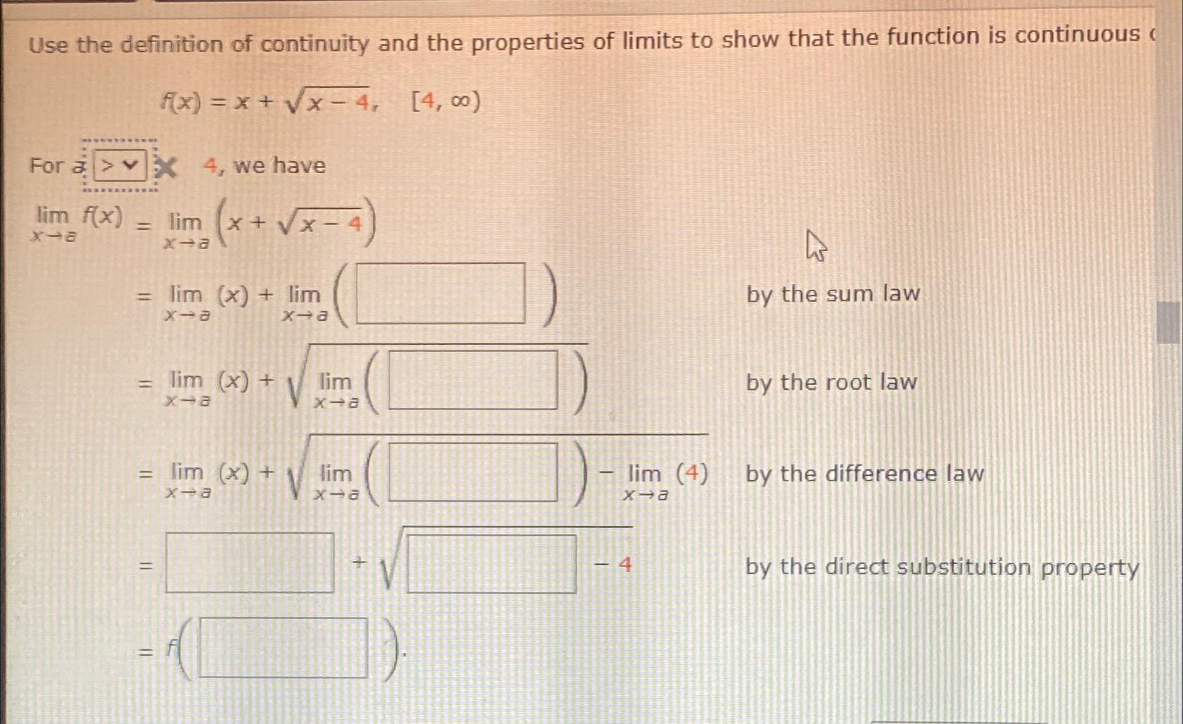 Solved Use the definition of continuity and the properties | Chegg.com