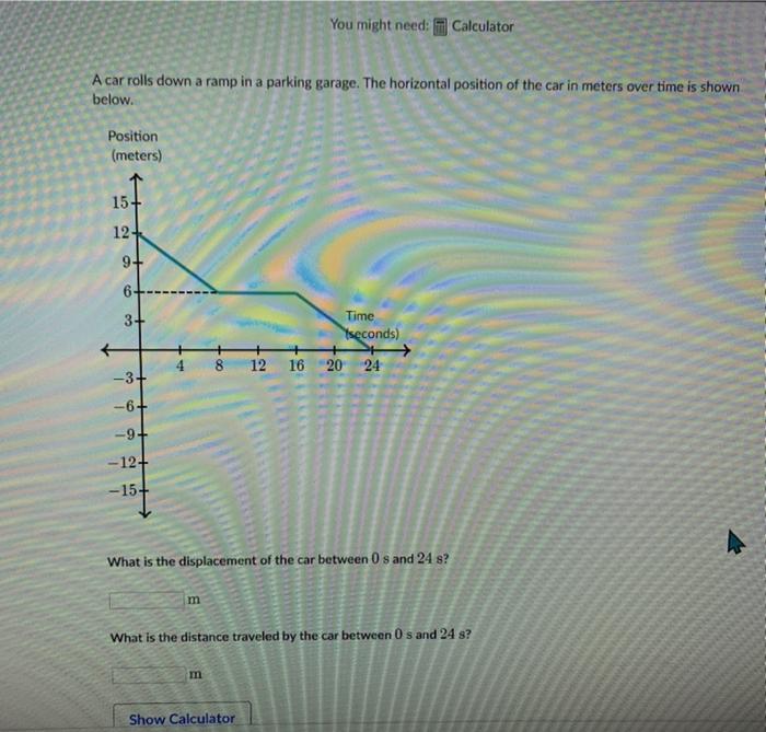 Solved A car rolls down a ramp in a parking garage. The | Chegg.com