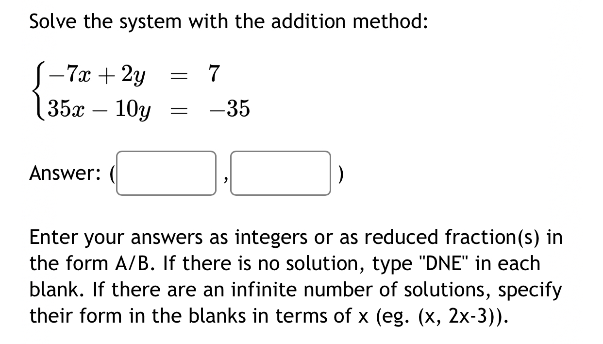 Solved Solve the system with the addition | Chegg.com