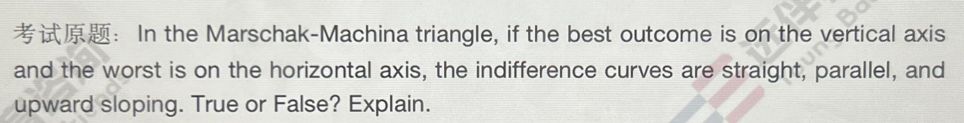 Solved : In the Marschak-Machina triangle, if the best | Chegg.com