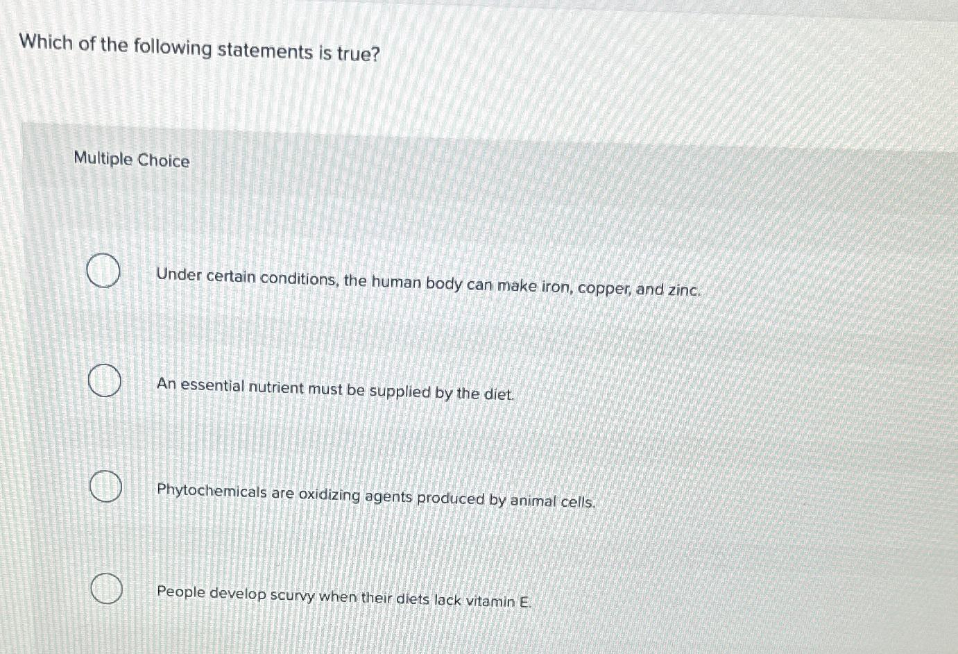 Solved Which of the following statements is true?Multiple | Chegg.com