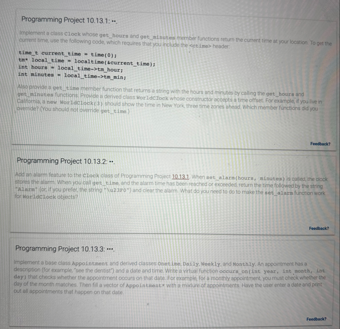 Solved IN C++ ﻿Code please. Make sure each project 1-3 | Chegg.com